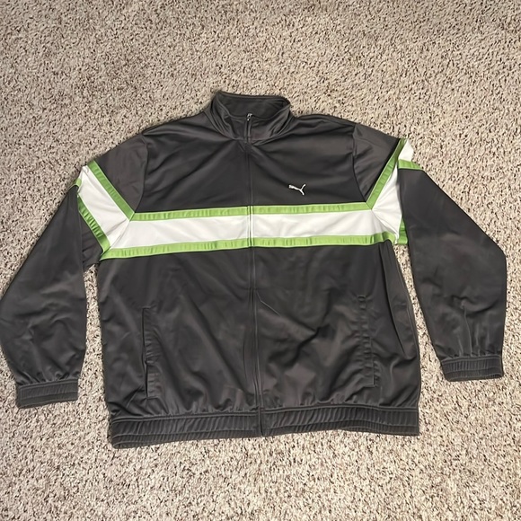 Puma | Jackets & Coats | Puma Track Jacket Xxl Gray With Green And ...
